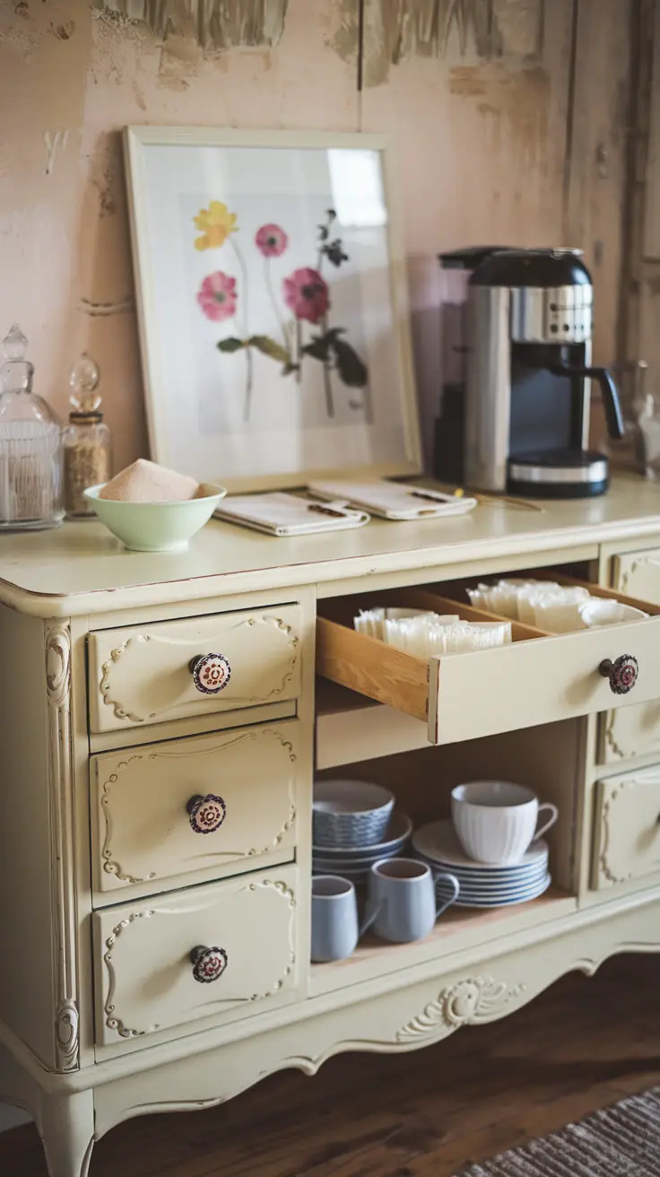 10+ Vintage Coffee Bar Ideas That Feel Like a Parisian Café - seekpretty