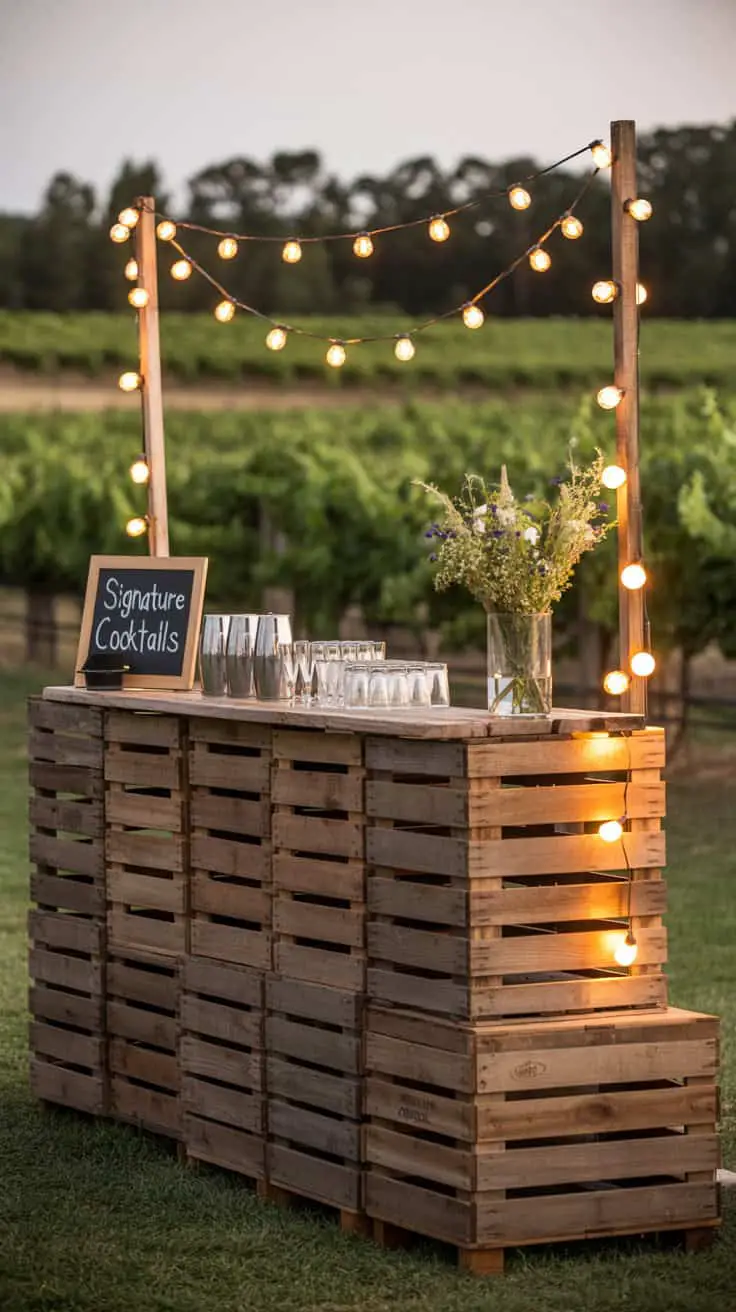 5 Outside Wedding Cocktail Bar Designs That Are Elegant for a Summer ...