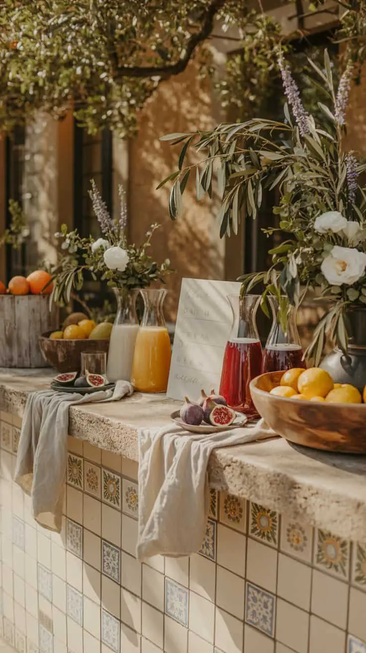 Wedding Juice Bar Ideas Inspired by Mediterranean Garden Cafés - seekpretty
