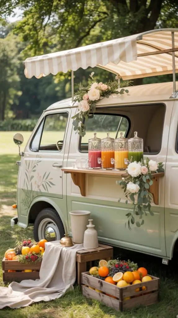 Wedding Juice Bar Ideas Inspired by Vintage Ice Cream Vans - seekpretty